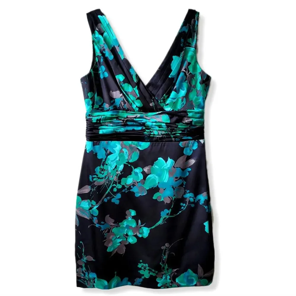 Evan Picone | Dresses | Evan Picone Black Floral Sheath Dress Dark ...